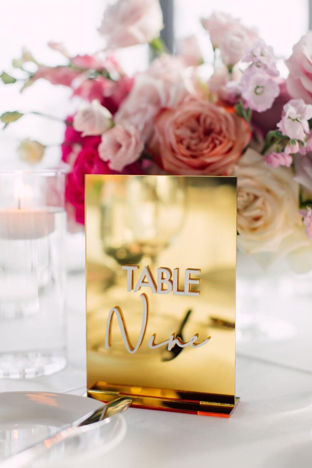 Gold Acrylic Table Numbers Wedding Table Numbers Bridal Shower Table ...