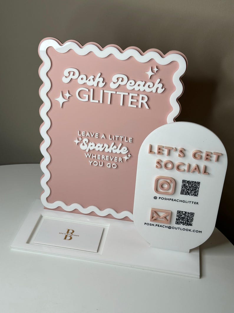 Let's Get Social Sign | QR Code Sign | Payment Sign | Business Social ...