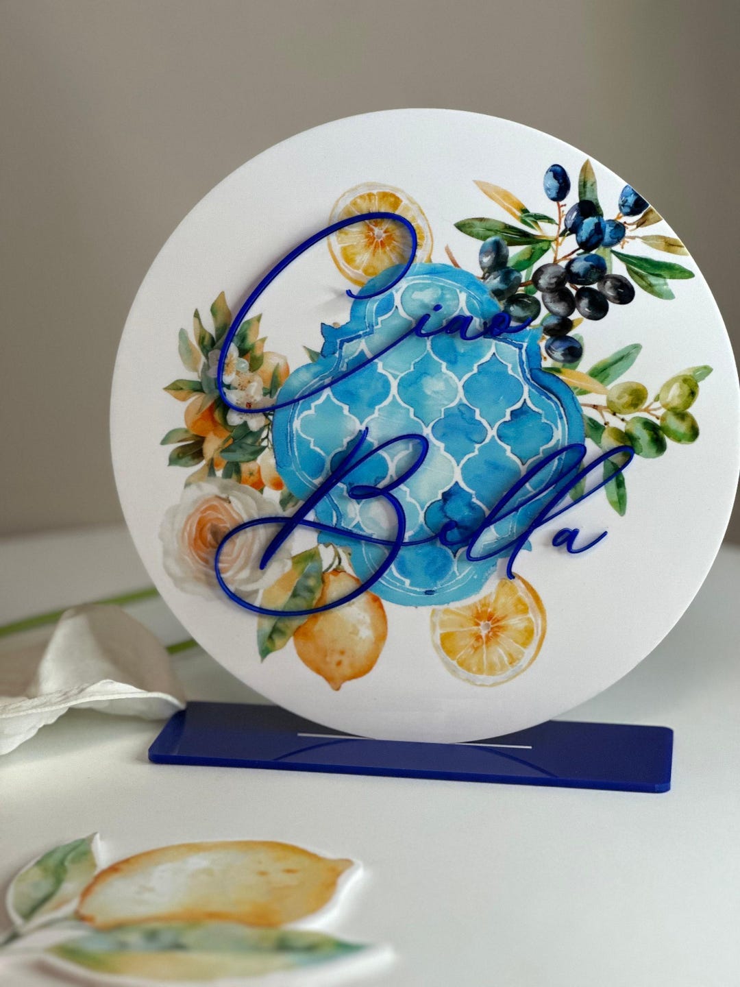 Acrylic Table Sign Amalfi Theme | Ciao Bella Sign | La Dolce Vita Sign ...