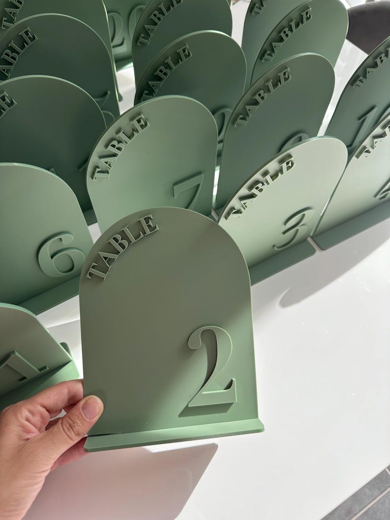 Acrylic Table Numbers | Arch Table Numbers | Sage Green Table Numbers ...