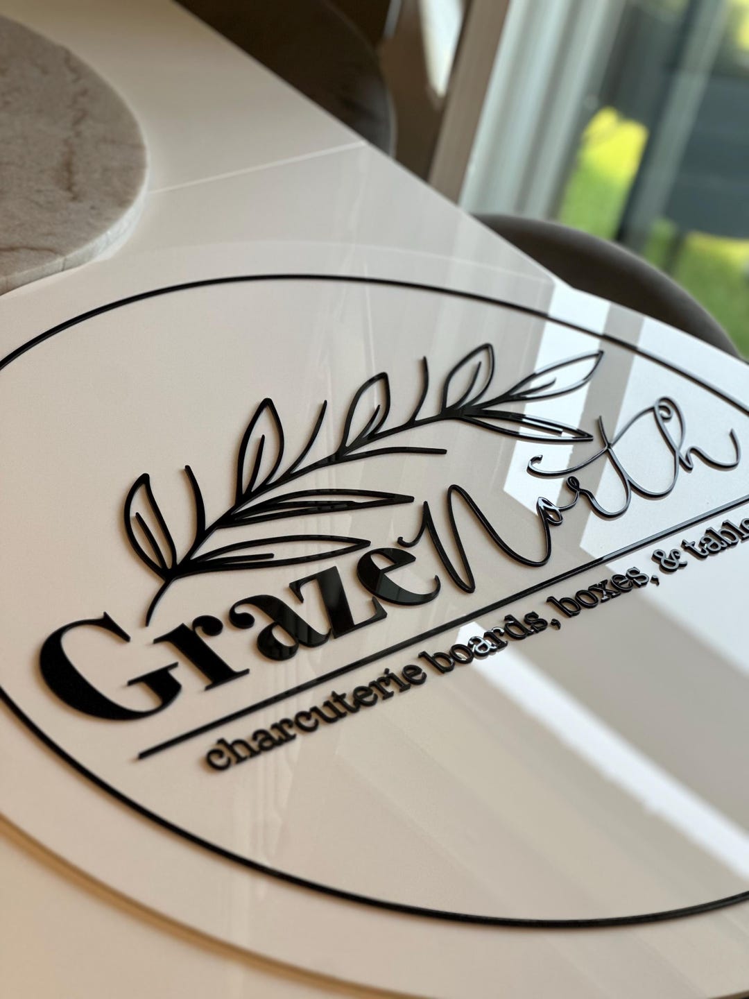 Acrylic Circle Logo Sign Acrylic Wall Sign Acrylic Business Logo Wall ...