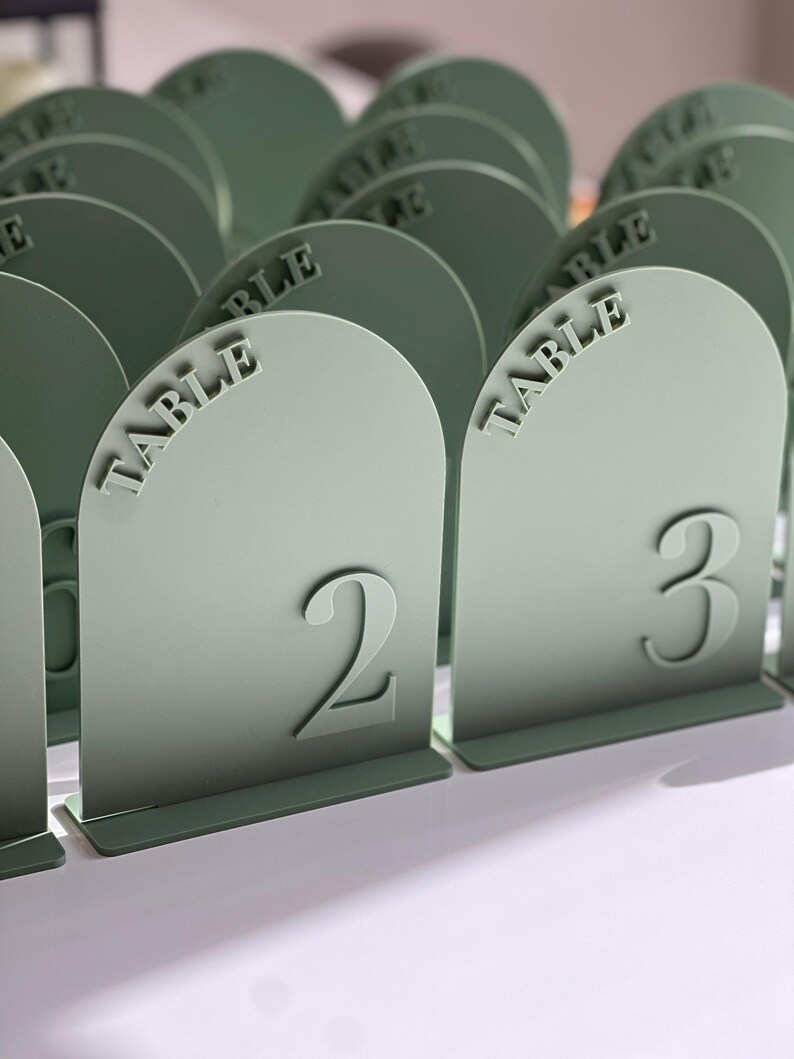 Acrylic Table Numbers | Arch Table Numbers | Sage Green Table Numbers ...