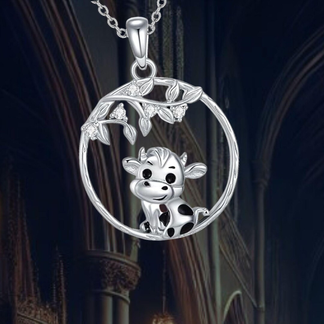Cow Necklace for Her 925 Sterling Silver Women Pendant Cow Jewelry Cow ...