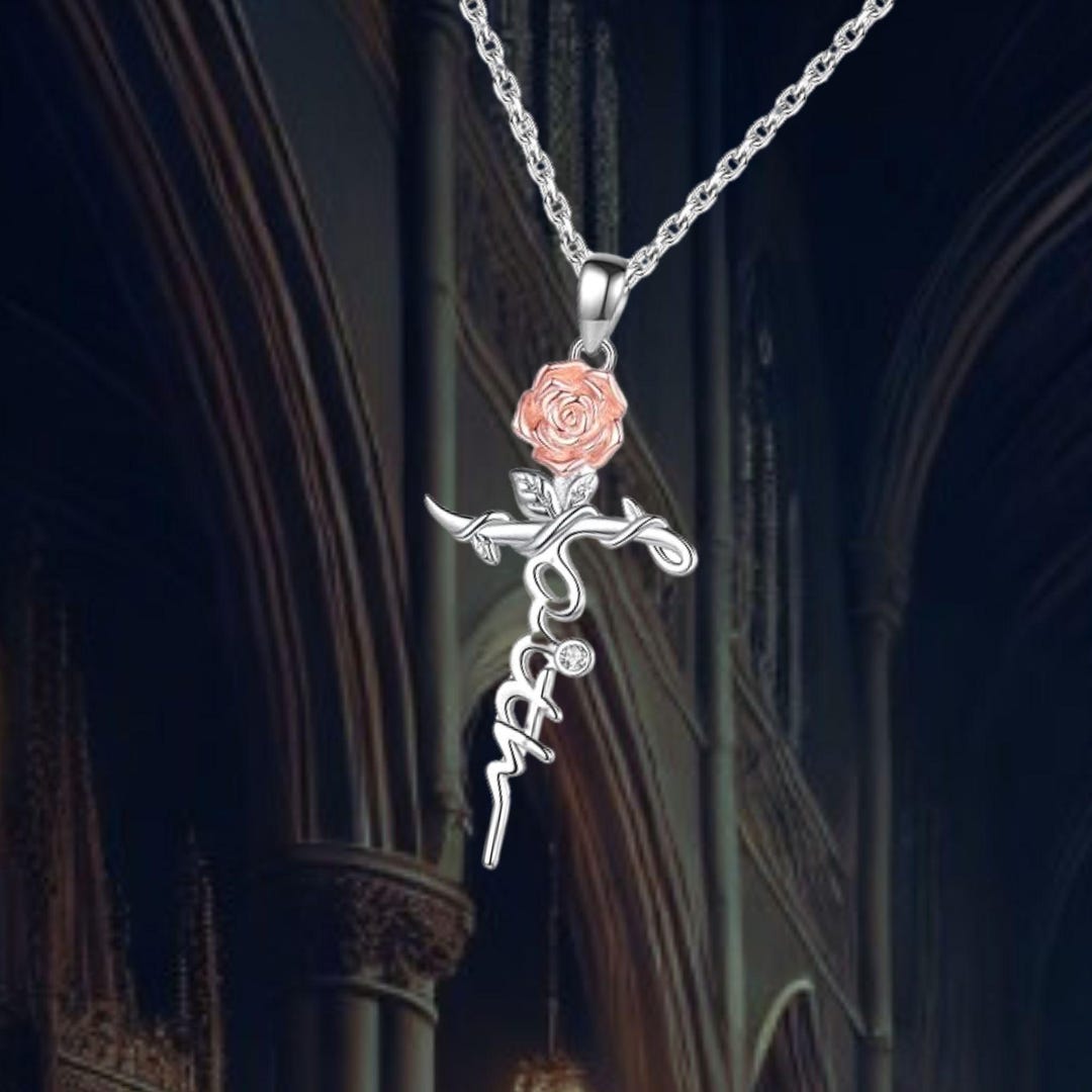 Rose Faith Cross Necklace A Symbol of Love, Faith, and Hope Women ...