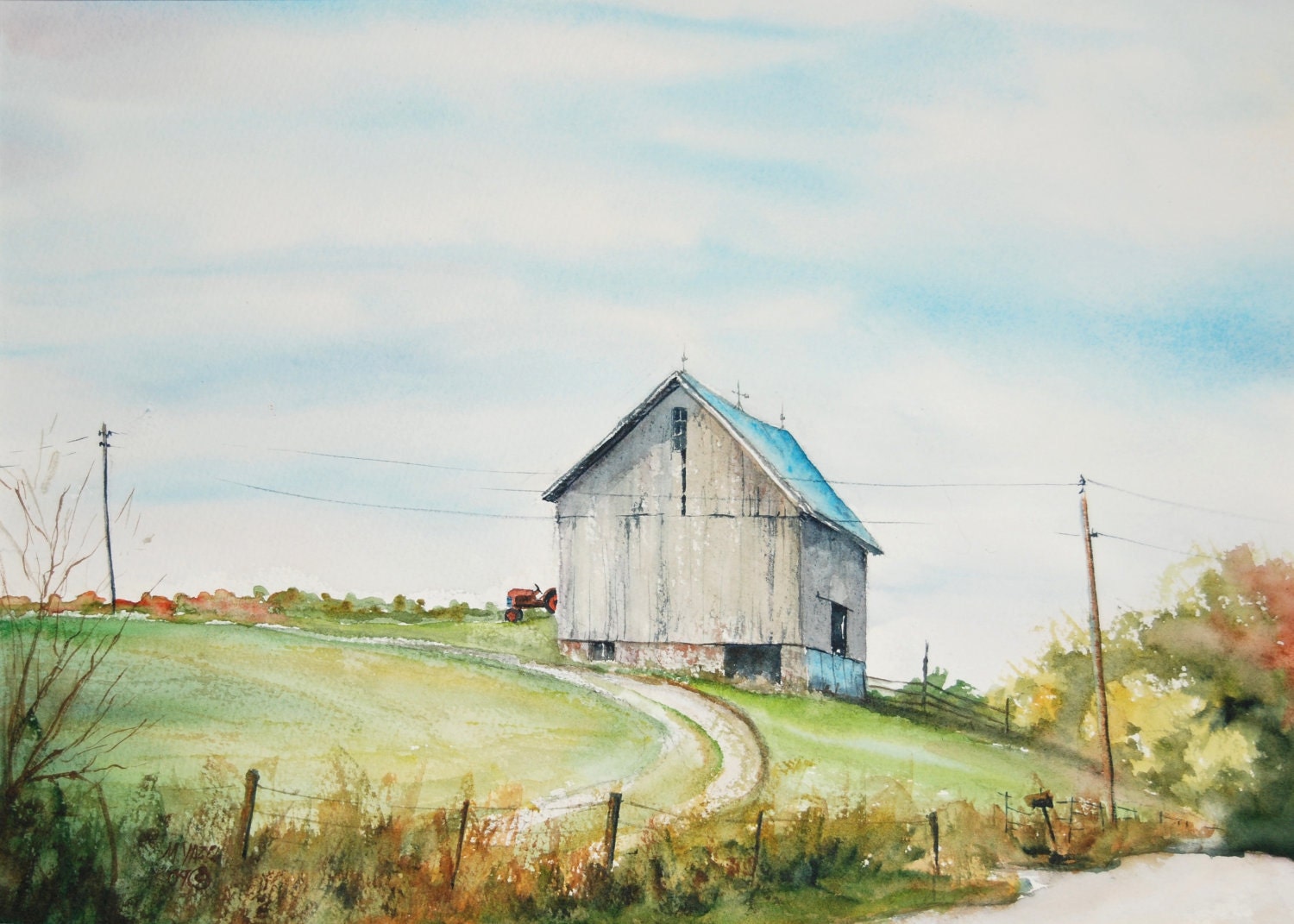 Blue Skies Print of Farm in Rural Fulton County Indiana Form My ...