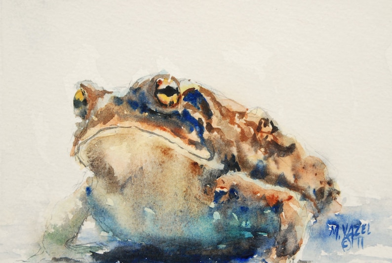 Toad From My Garden Fine Art Print of My Original Water Color Painting ...