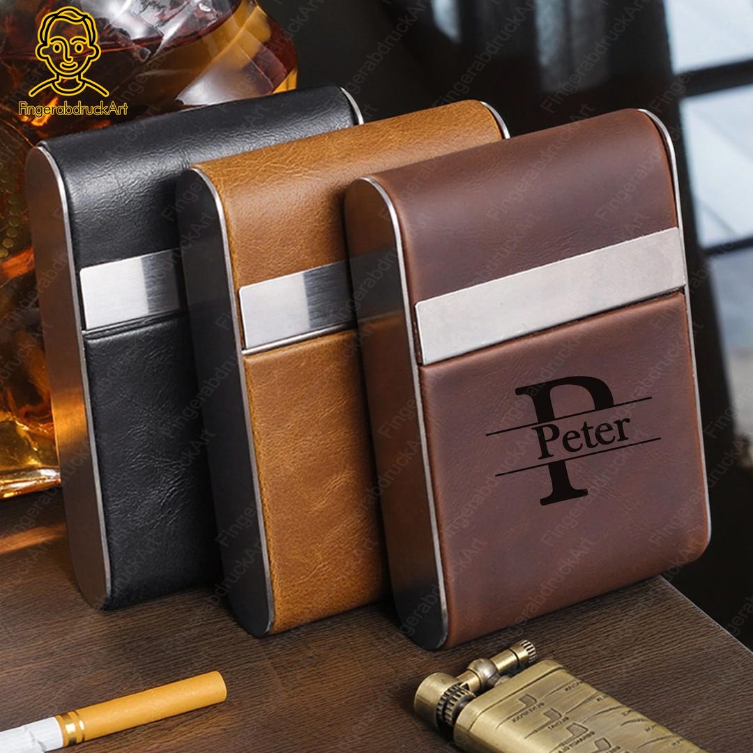 Personalized Leather Cigarette Case,magnetic Closure, Custom Leather ...