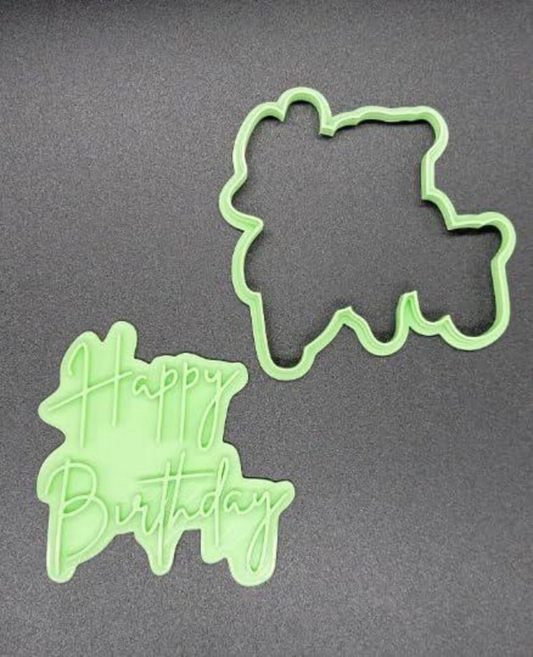 Happy Birthday Script Cookie Cutter & Stamp - Etsy