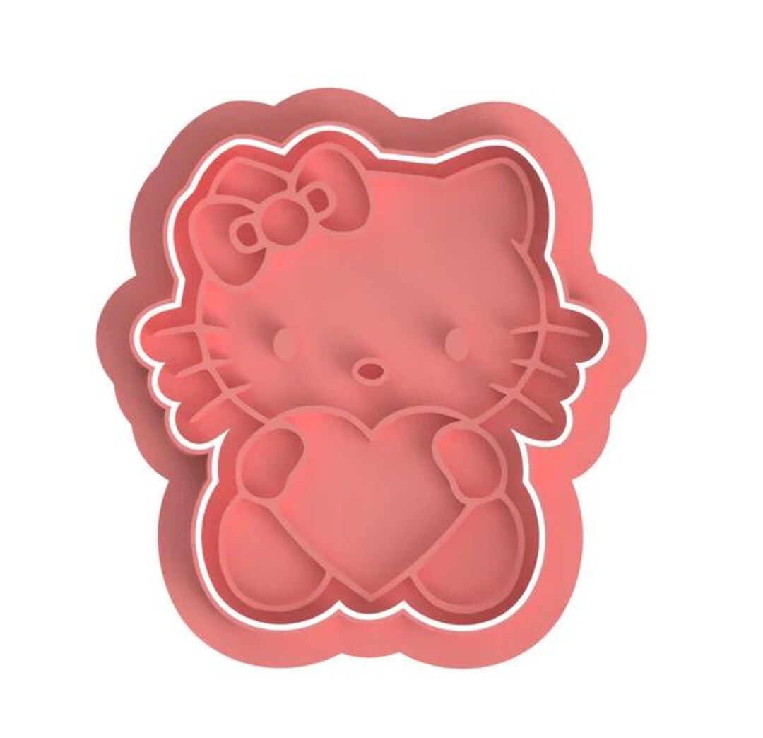 Hello Kitty Valentine's Day Cookie Cutter & Stamp - Etsy