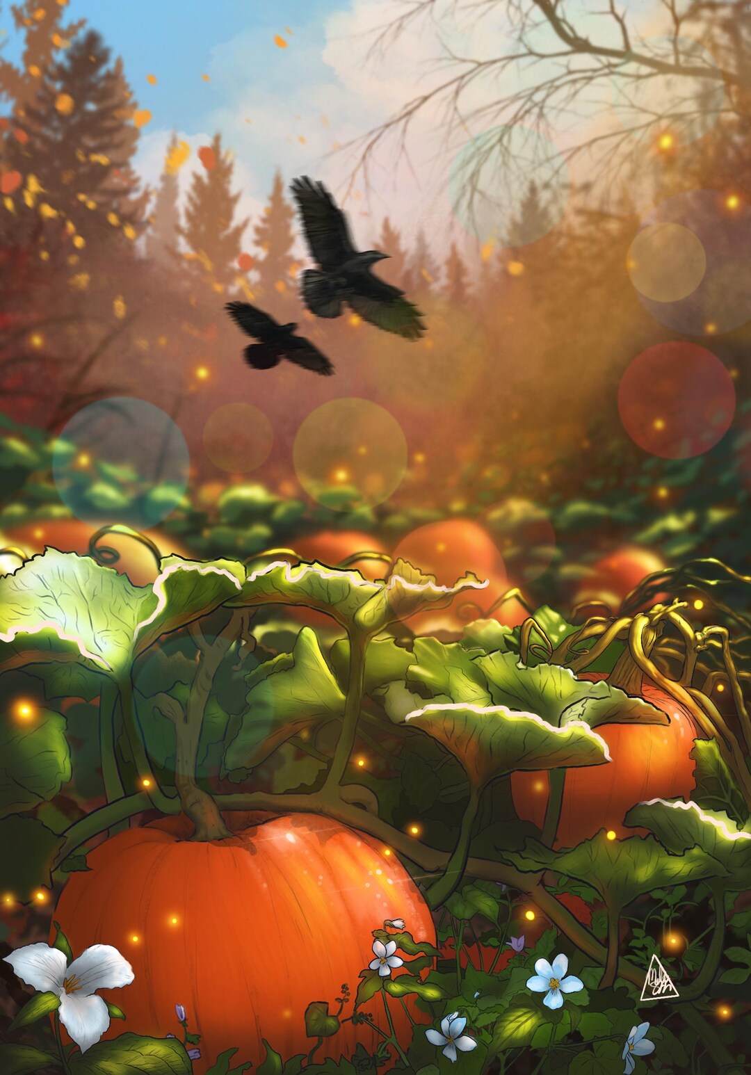 Autumn, Digital Art, Pumpkin, Halloween, Nature, Floral - Etsy