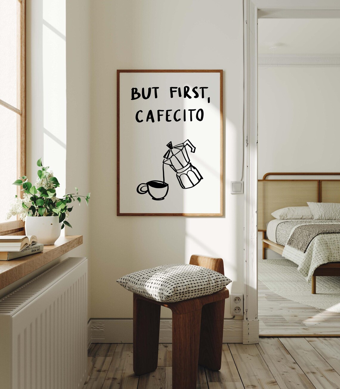 But First Cafecito Print Kitchen Coffee Handmade Drawing Decor Poster ...