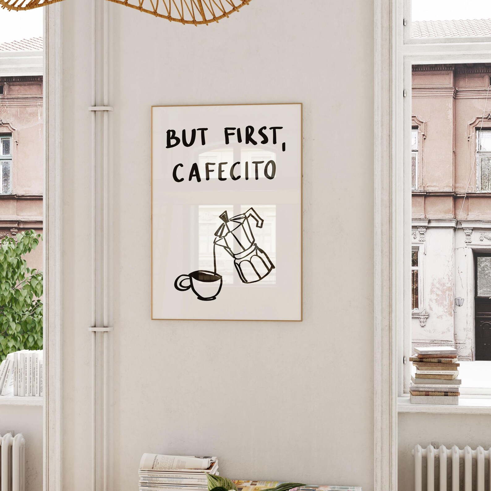 But First Cafecito Print Kitchen Coffee Handmade Drawing Decor Poster ...