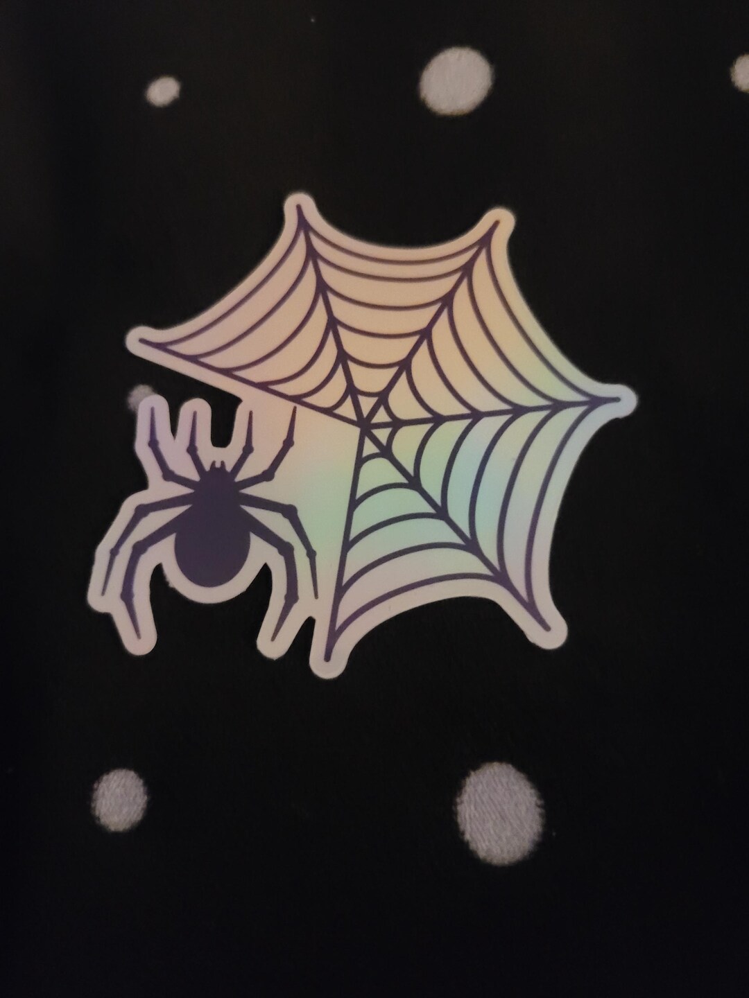 Halloween Holographic Spider Web Sticker - Etsy