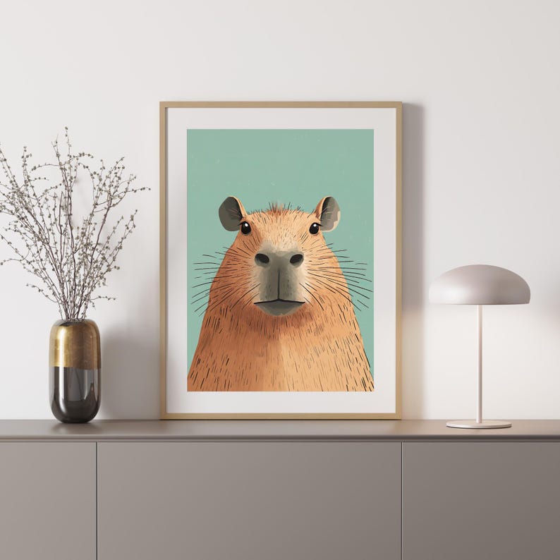 Capybara Poster for Self-printing - Front View (digital Download ...