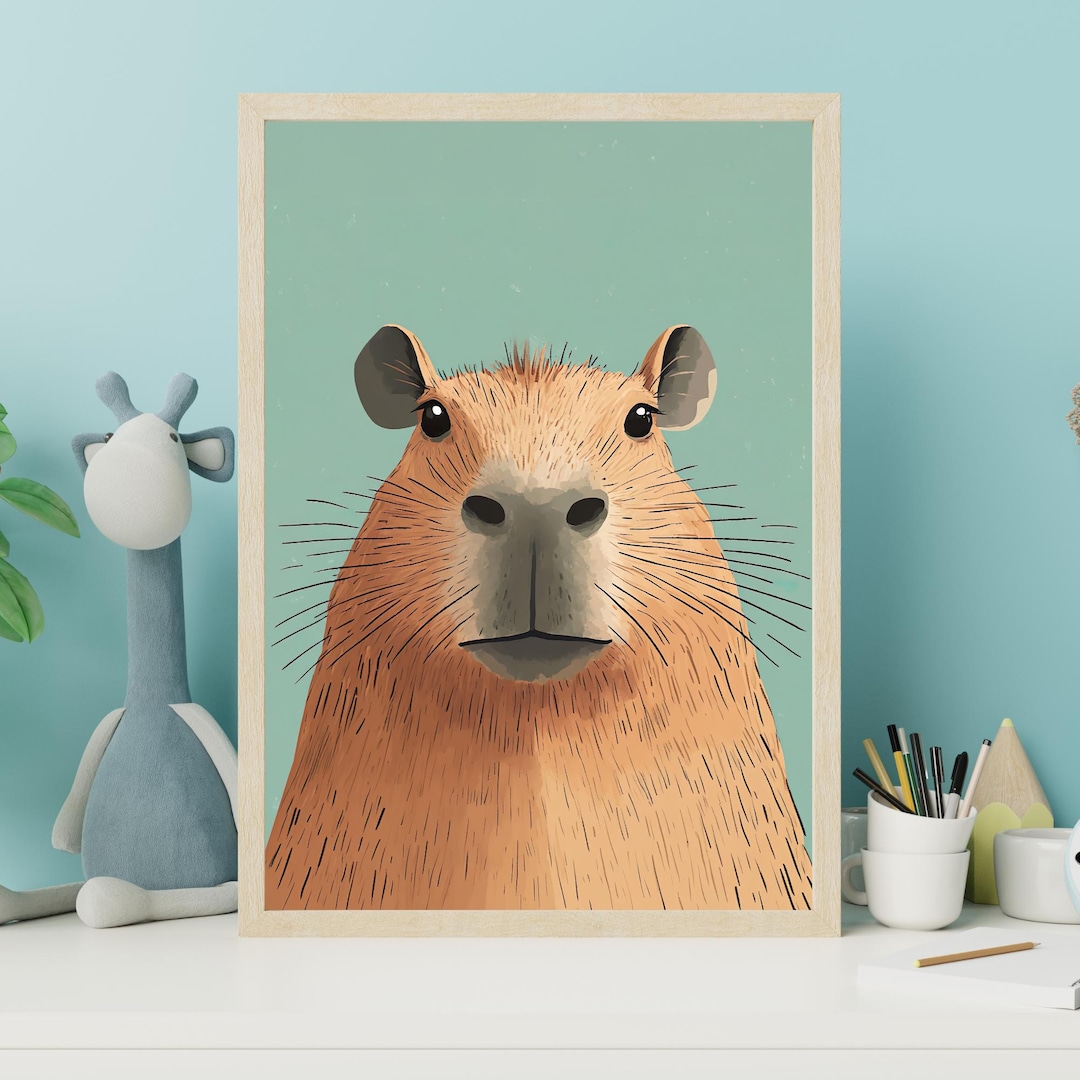 Capybara Poster for Self-printing - Front View (digital Download) - Etsy