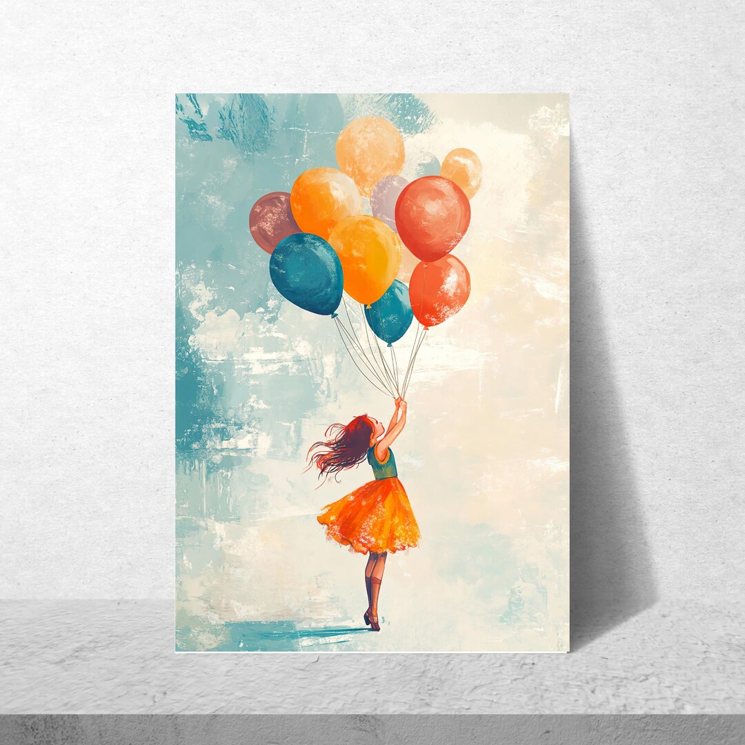 Poster for Self-printing – Girl With Balloons (digital Download) - Etsy