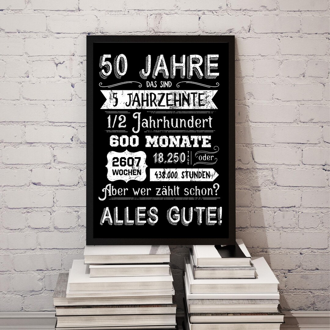 50 Years – Time in Numbers! | 50th Birthday or 50th Anniversary ...