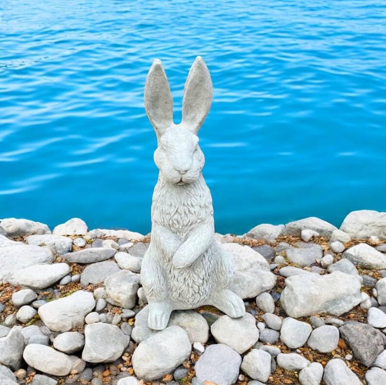 Rabbit Garden Statue, Outdoor Bunny With Big Ears Massive Sculpture ...