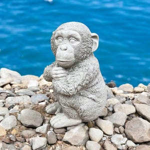 Stone Chimpanzee Monkey Figure, Concrete Chimpanzee Monkey Sculpture ...