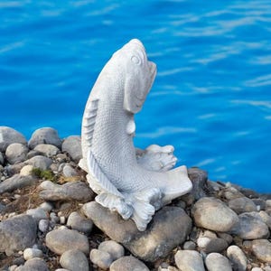 Mouth Bass Fish Statue, Large Fish Sculpture, Massive Open Mouth Fish ...