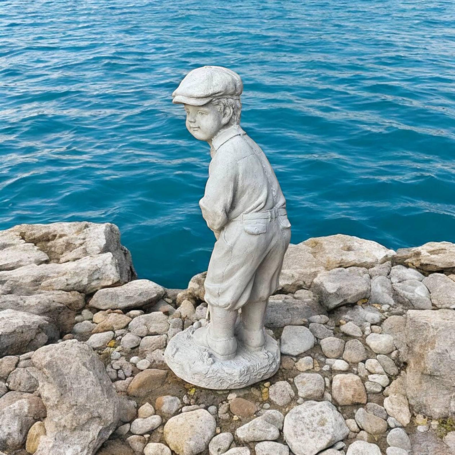 Standing Golfer Man With Club, Concrete Boy Playing Golf Statue, Cement ...