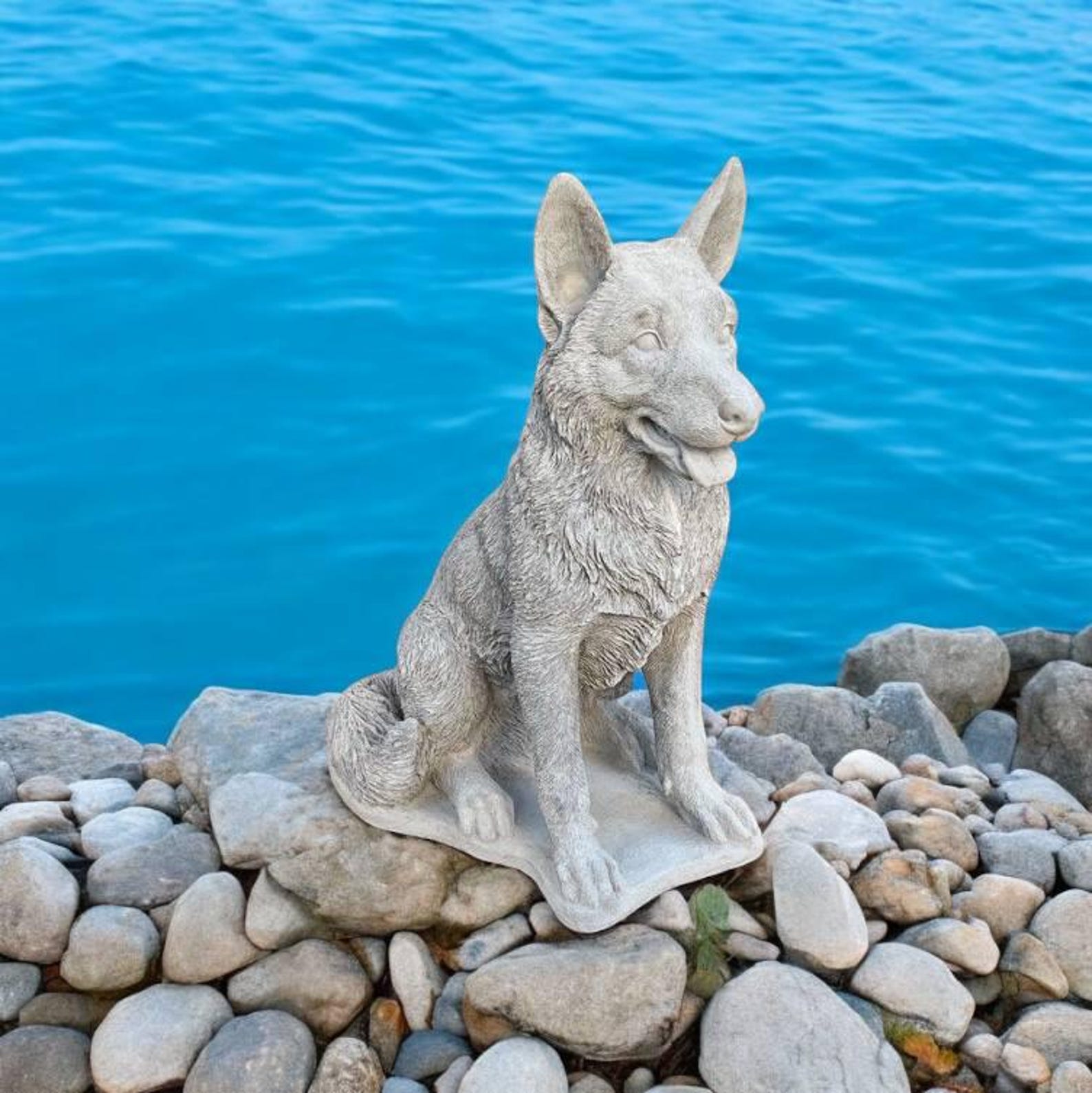 Massive German Shepherd Figure, Outdoor Dog Yard Sculpture, Concrete ...