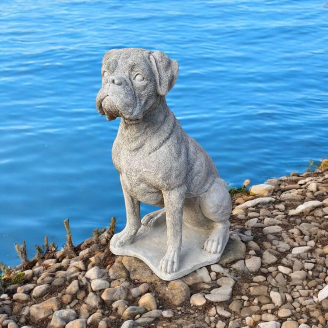 Realistic Boxer Sculpture, Boxer Statue, Stone Dog Memorial, Christmas ...