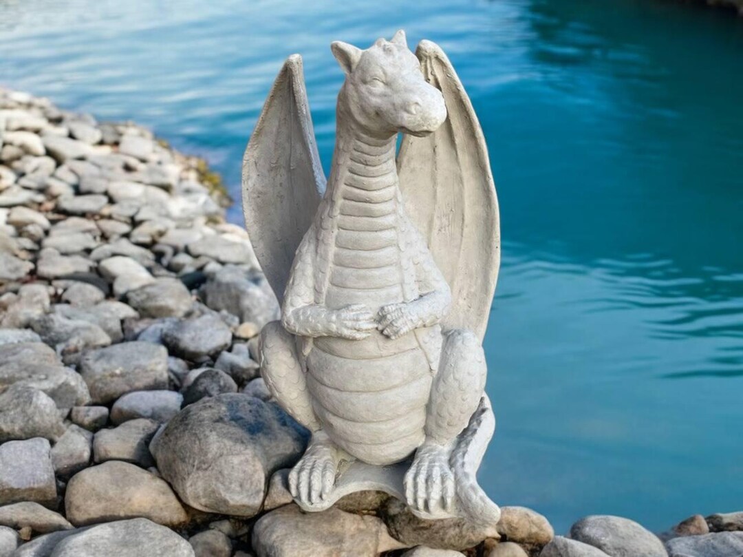 Concrete Dragon Figure, Stone Statuary, Outdoor Garden Decoration ...