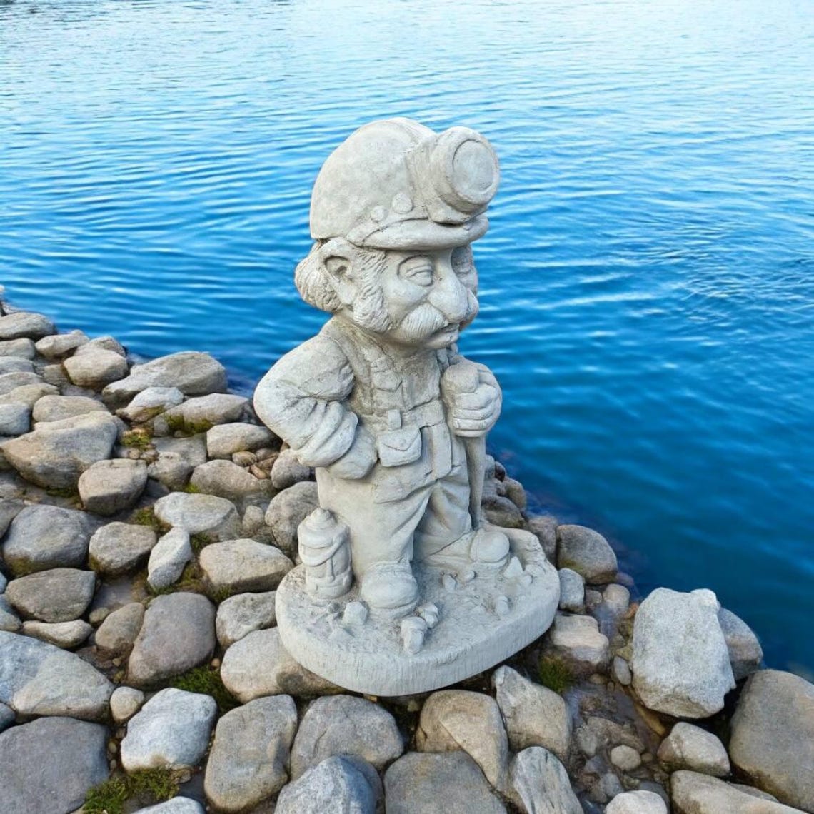 Coal Miner Statue, Concrete Coal Miner Figure, Old Prospector Sculpture ...