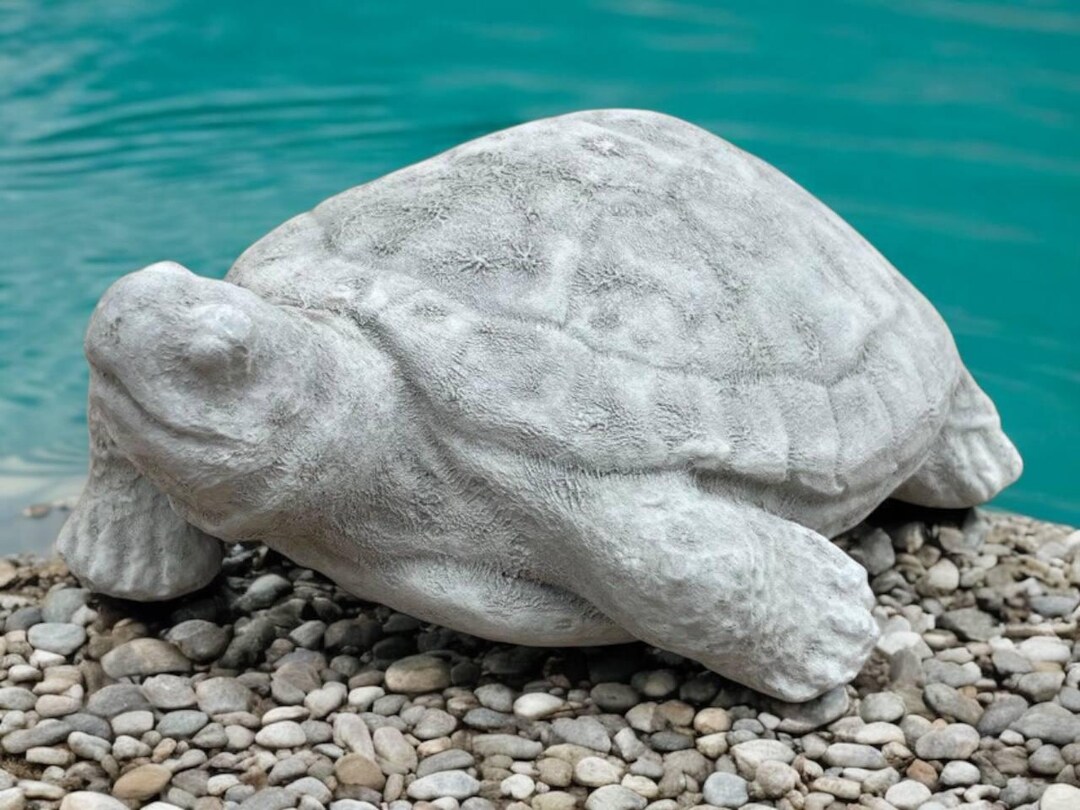 Diamondback Turtle Figure, Garden Turtle Stone Statue, Cement Marine ...