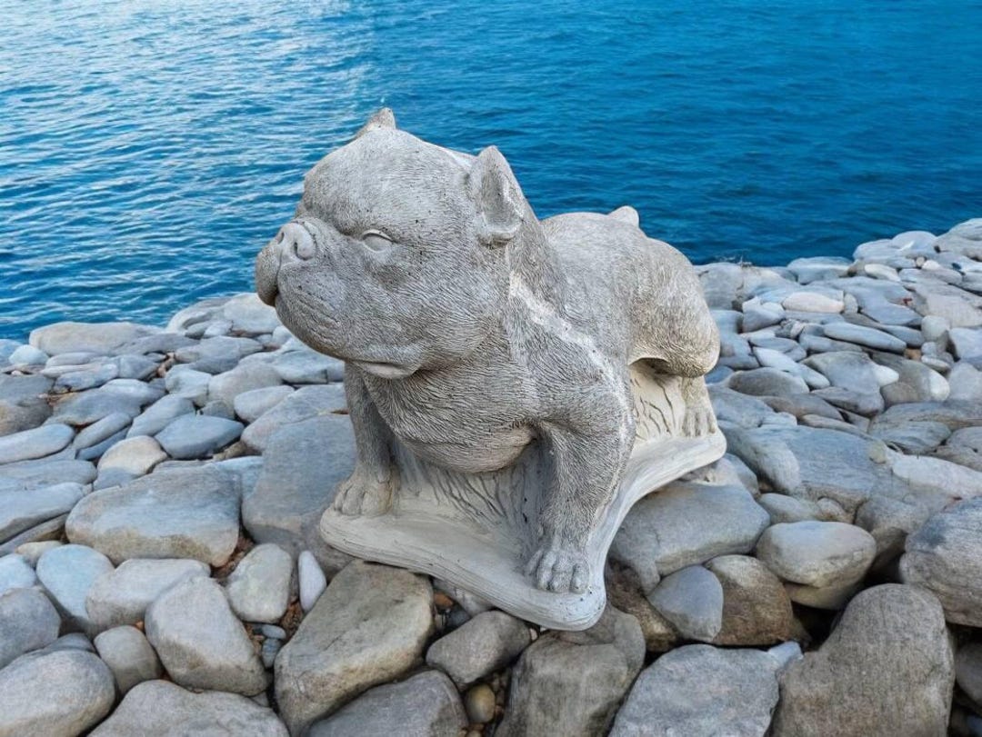 American Bully Dog Figure, Standing American Bully Dog Figurine ...