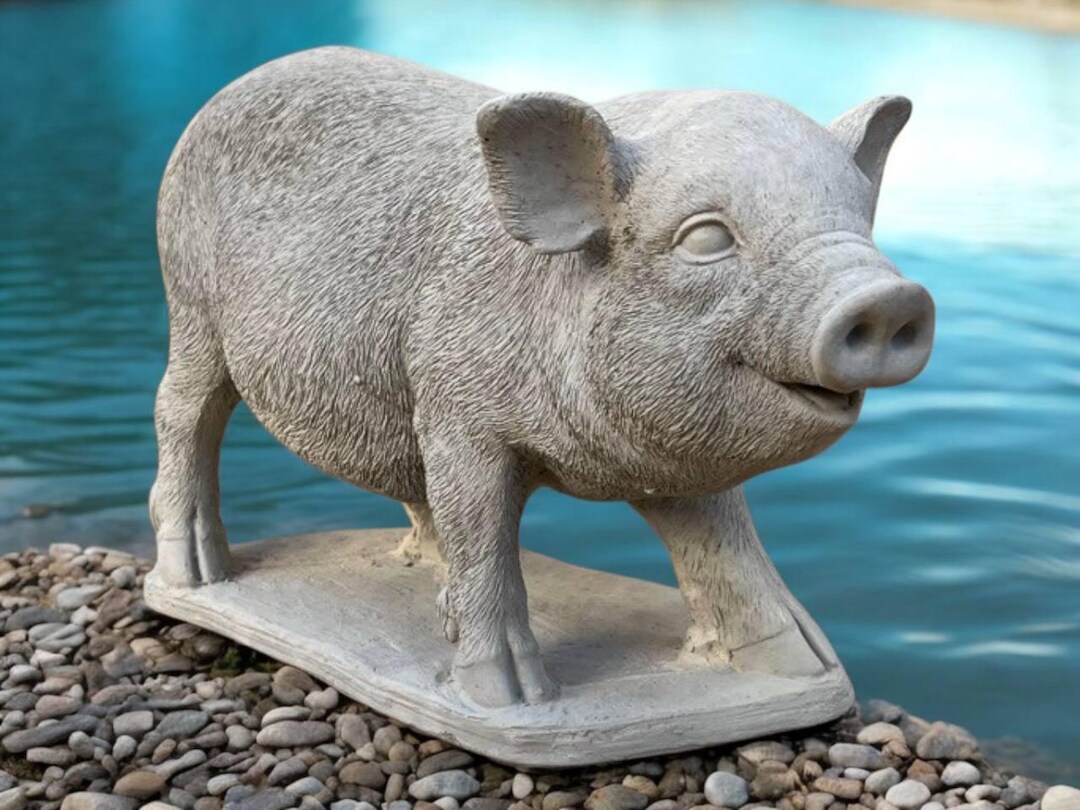Detailed Potbelly Pig Figure, Farmhouse Animal Decoration, Walking Pig ...