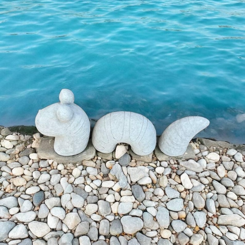 Large Worm Nessie Statue, Cement Three Pieces Worm Sculpture, Massive ...