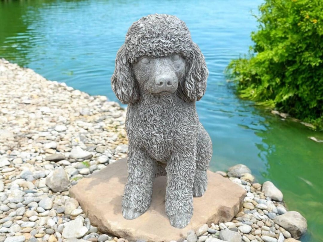 Pet Memorial Figure, Sitting Poodle Statue, Poodle Owners Gift Idea ...