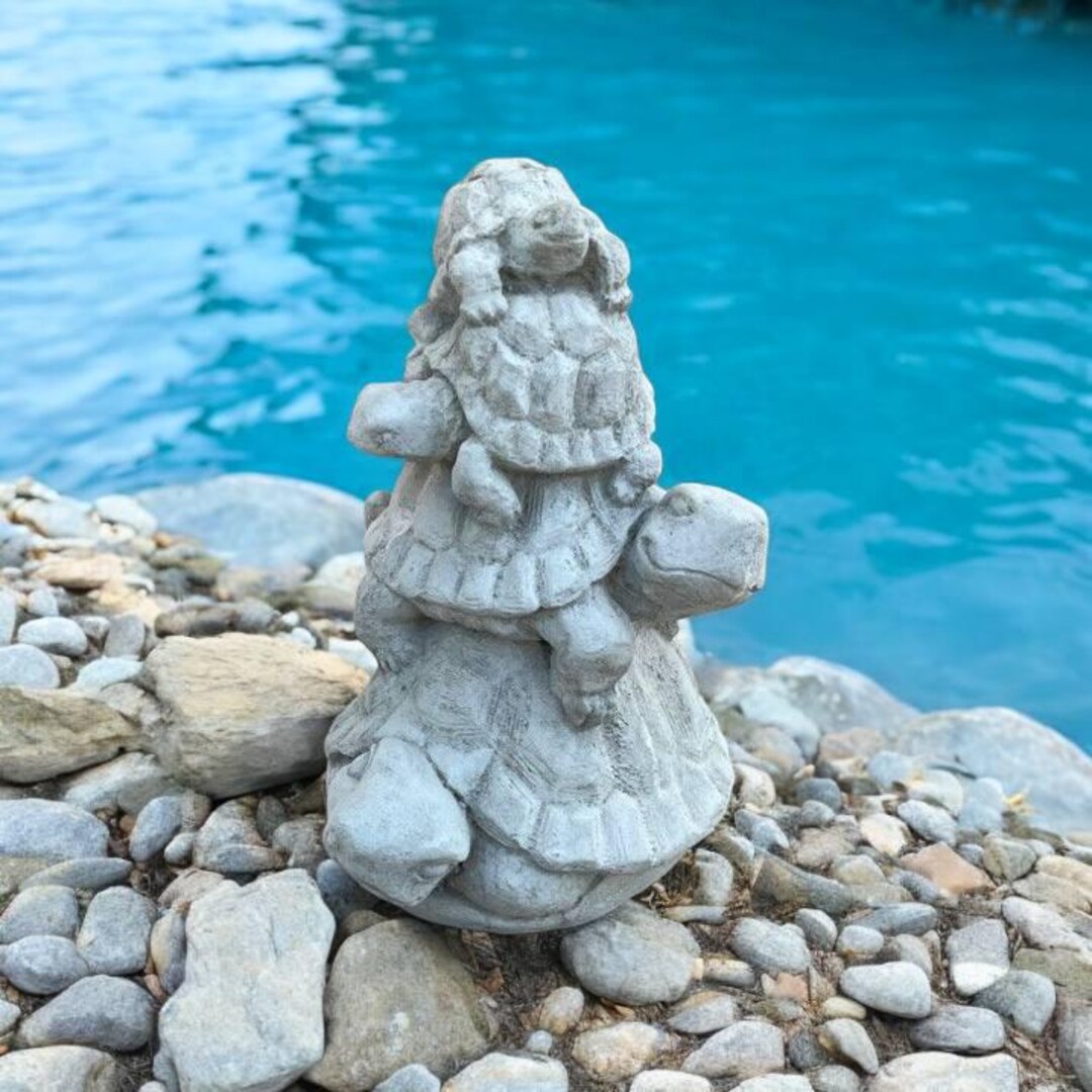 Concrete Turtle Tower Statue, Large Turtles Figure, Stone Art, Outdoor ...