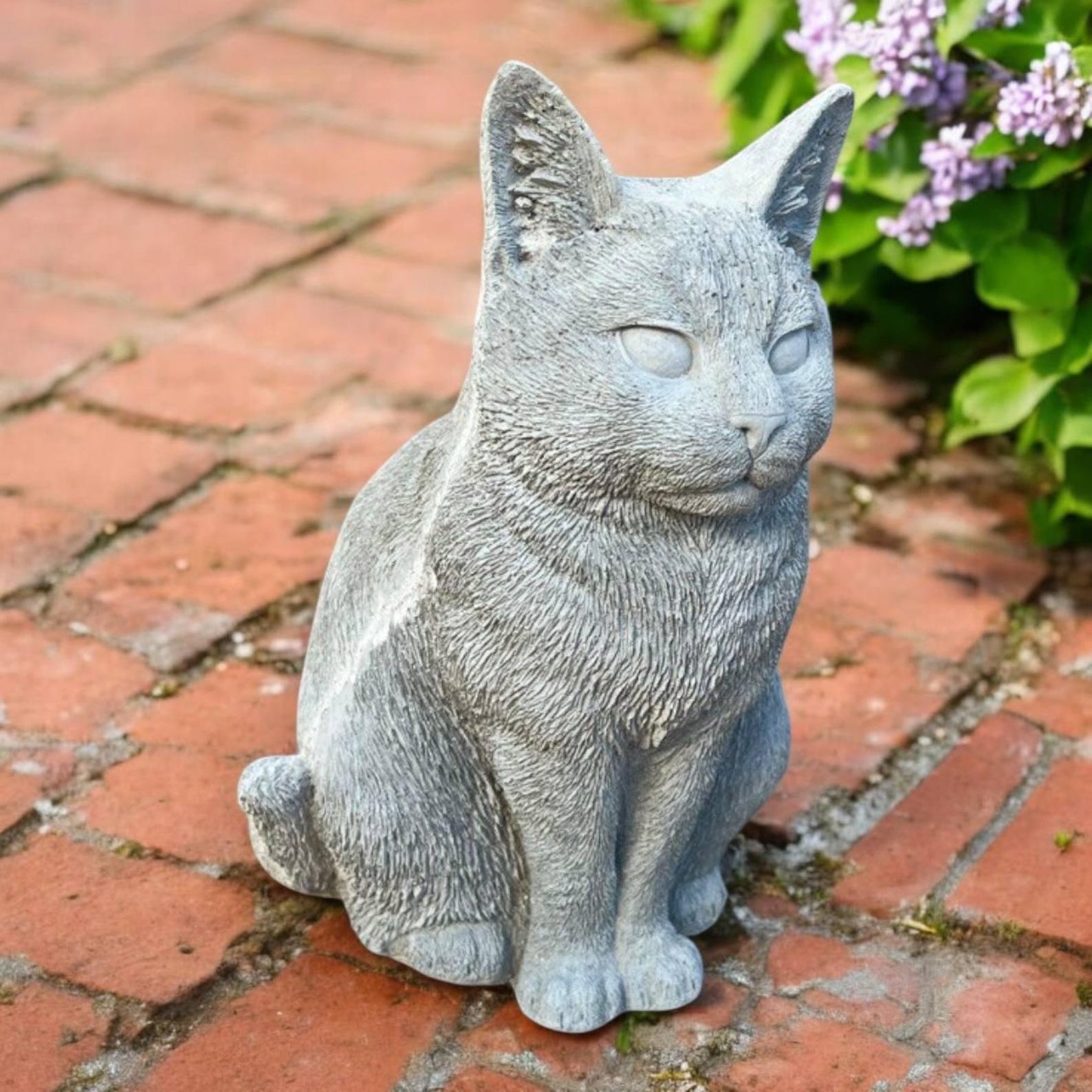 Sitting Cat Figure, Cat Memorial Sculpture, Detailed Kitten, Pet Grave ...