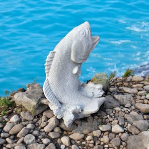 Mouth Bass Fish Statue, Large Fish Sculpture, Massive Open Mouth Fish ...