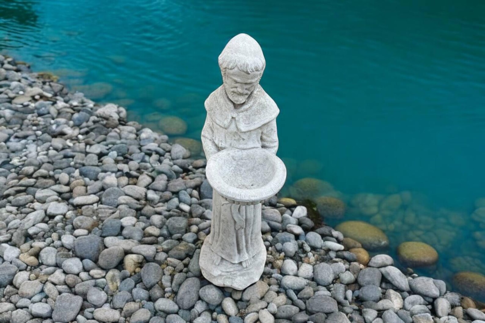 Massive Monk Holding Dish Statue, Religious Monk Sculpture, Monk Man ...