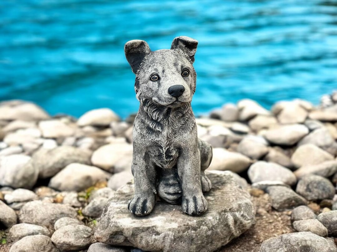 Sitting German Shepherd Puppy, German Shepherd Memorial Figure ...