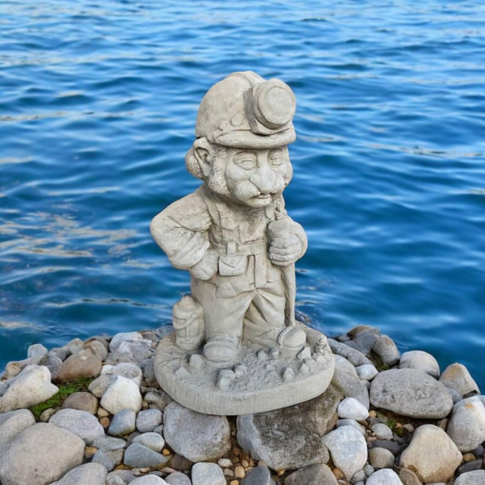 Coal Miner Statue, Concrete Coal Miner Figure, Old Prospector Sculpture ...