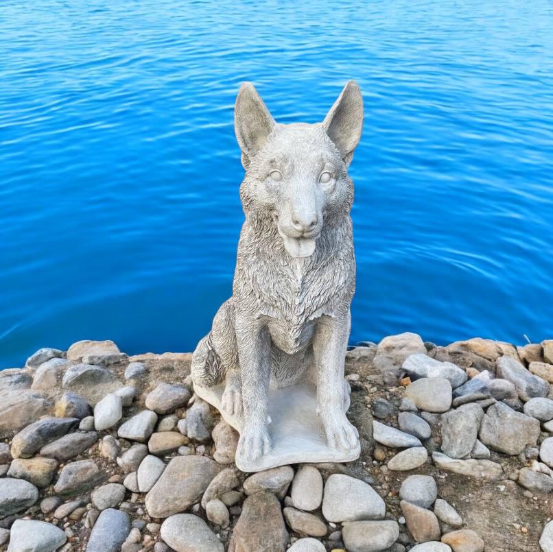 Massive German Shepherd Figure, Outdoor Dog Yard Sculpture, Concrete ...