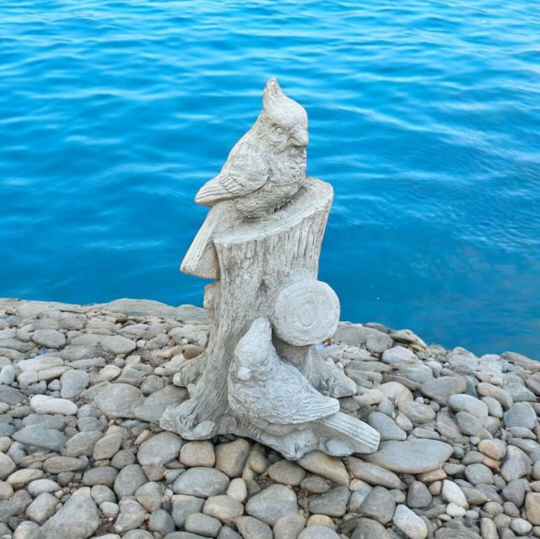 Two Cardinals Figure, Concrete Two Birds Statue, Stone Yard Sculpture ...