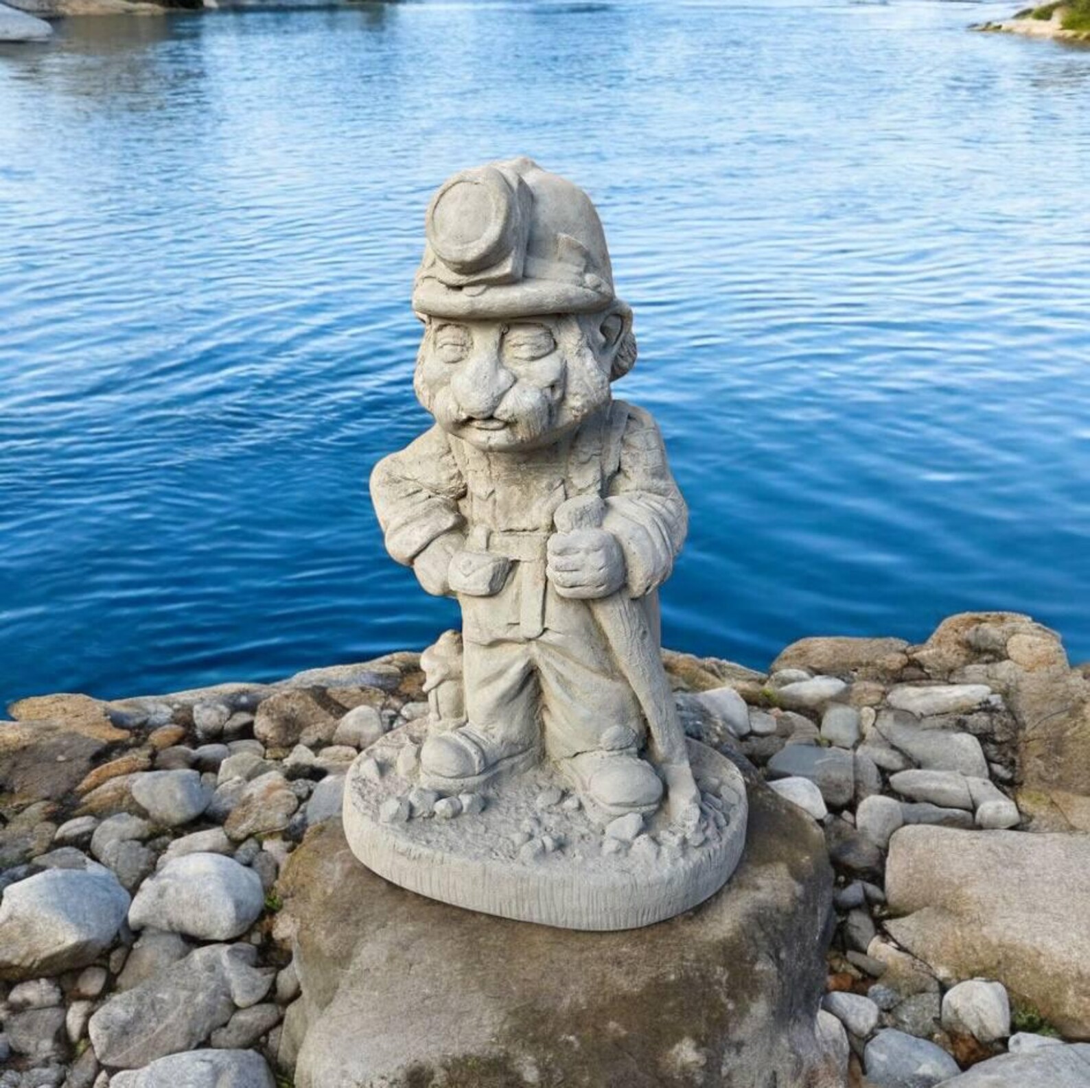 Coal Miner Statue, Concrete Coal Miner Figure, Old Prospector Sculpture ...