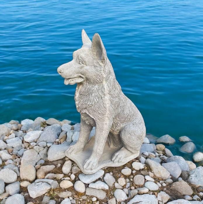 Massive German Shepherd Figure, Outdoor Dog Yard Sculpture, Concrete ...