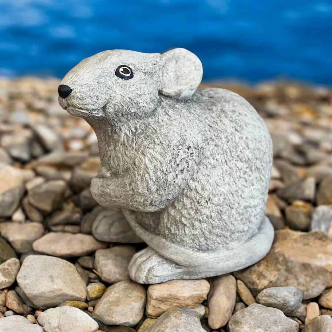 Concrete Mouse Statue, Realistic Mouse Figure, Detailed Mouse Figurine ...
