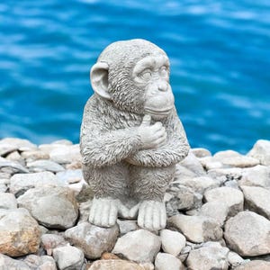 Stone Chimpanzee Monkey Figure, Concrete Chimpanzee Monkey Sculpture ...