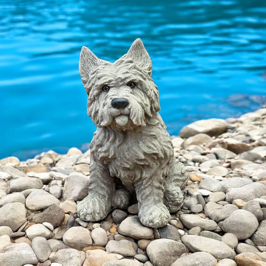 Sitting Scottie Dog Figure, Detailed Scottish Terrier Statue, Dog With ...