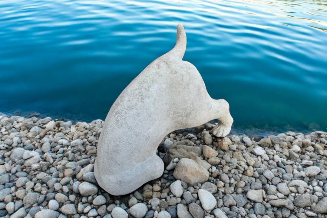 Massive Digging Dog Figure, Stone Backyard Decoration, Pet Ornament ...