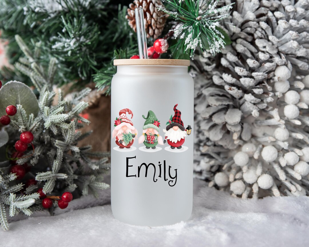Christmas Name Glass Jar, Personalized Name Christmas Jar, Holiday ...