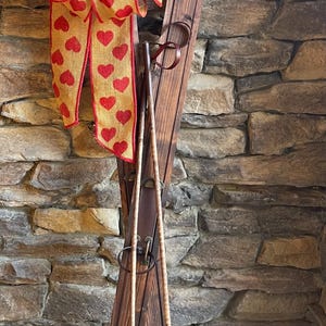 4 Ft Decorative Wooden Snow Skis W/poles - Etsy